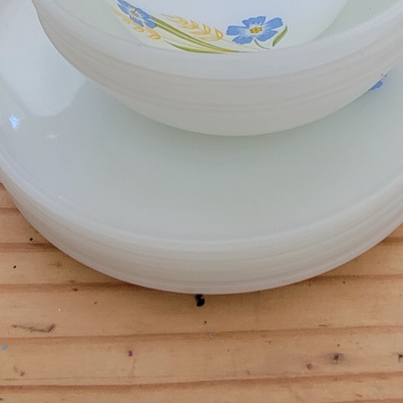 Fire King | Dining | Fire King Blue Gold Floral Pattern 5 Saucers ...